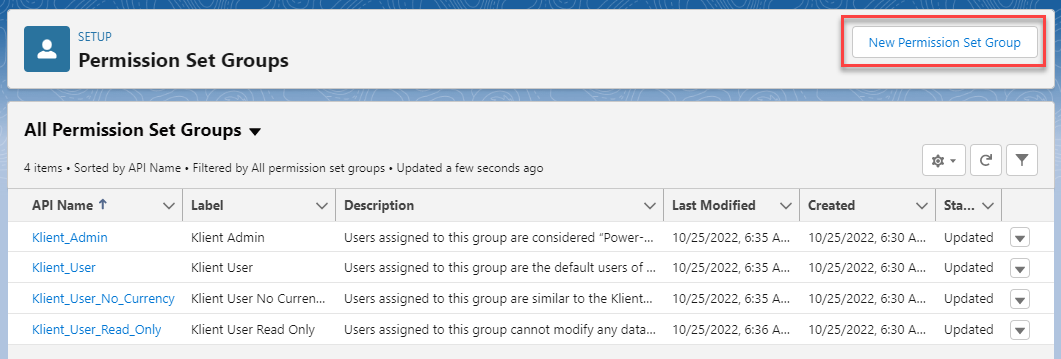 Create Custom Permission Set Groups