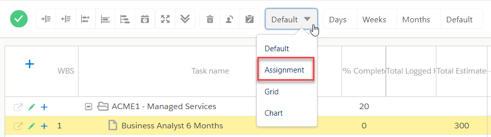 Workspace Assignment View